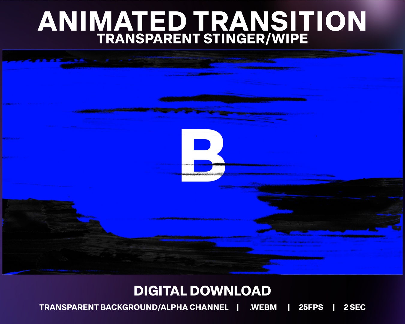Paint Stroke Animated Transition: Transparent Overlay (digital Download ...