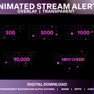 Modern Bits Bomb Animated Alert | Twitch Bits Stream Cheers Overlay ...