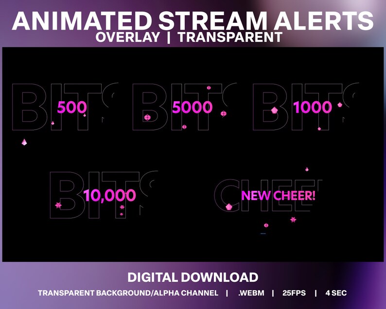 Modern Bits Bomb Animated Alert | Twitch Bits Stream Cheers Overlay ...