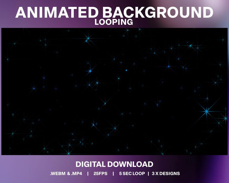 Animated Stars Background Loops: Light Speed Stream Decoration (digital ...