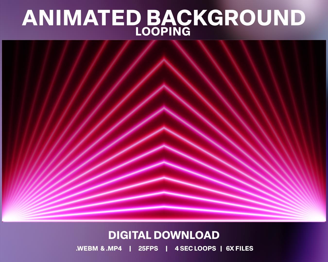 Neon Animated Background Loops: Twitch DJ Stream Lighting (digital ...