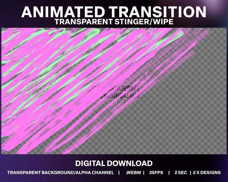 Animated Paint Stroke Transition | Hand Painted Transparent Live Stream ...