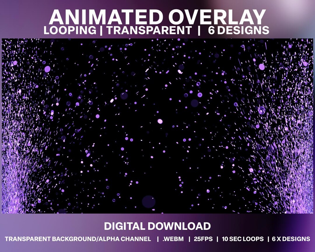 Animated Sparkle Stream Overlay: 6x Party Celebration Decoration ...