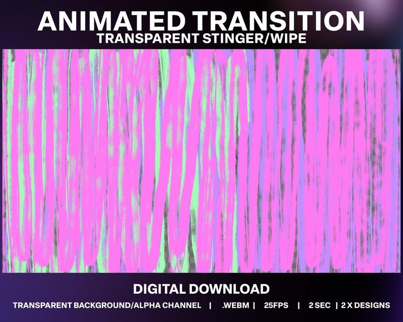 Animated Paint Stroke Transition | Hand Painted Transparent Live Stream ...