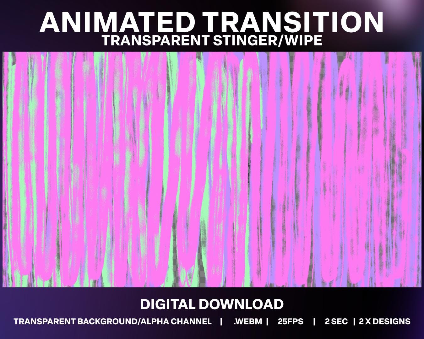 Animated Paint Stroke Transition | Hand Painted Transparent Live Stream ...