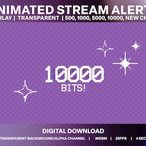 8bit Pixel Bomb Bits Animated Alert | Twitch Bits Stream Cheers Overlay ...