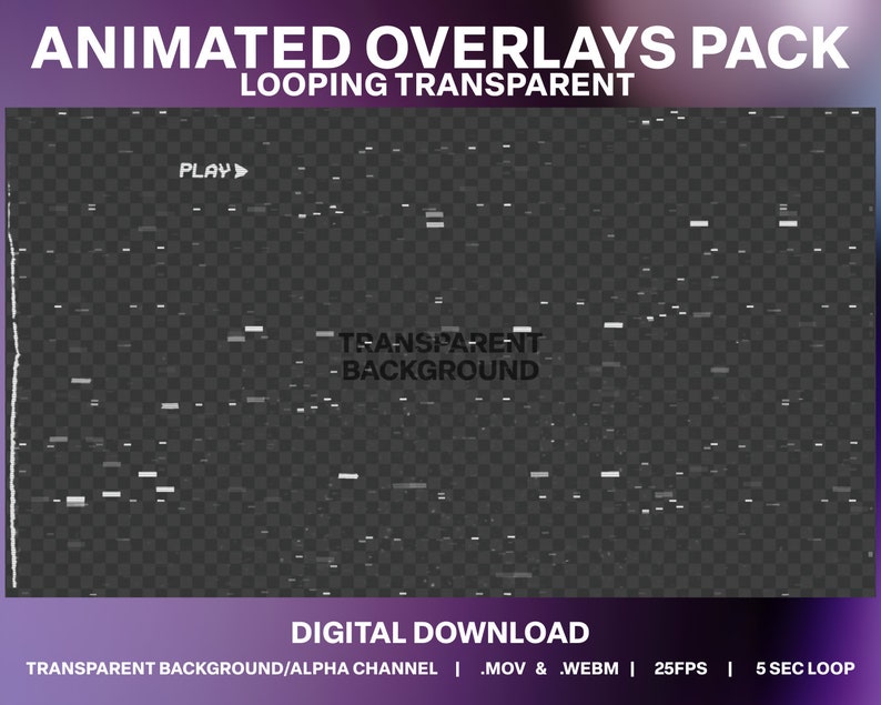 VHS Noise Animated Overlay: Retro Video Effects (digital Download) - Etsy
