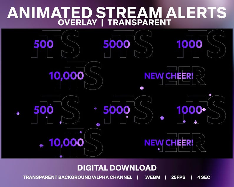 Animated Twitch Bit Bomb Alert: Pink Stream Cheer Overlay (digital ...