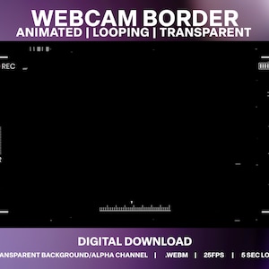 8 Animated Recording Camera Webcam Border Pack | Viewfinder Stream ...