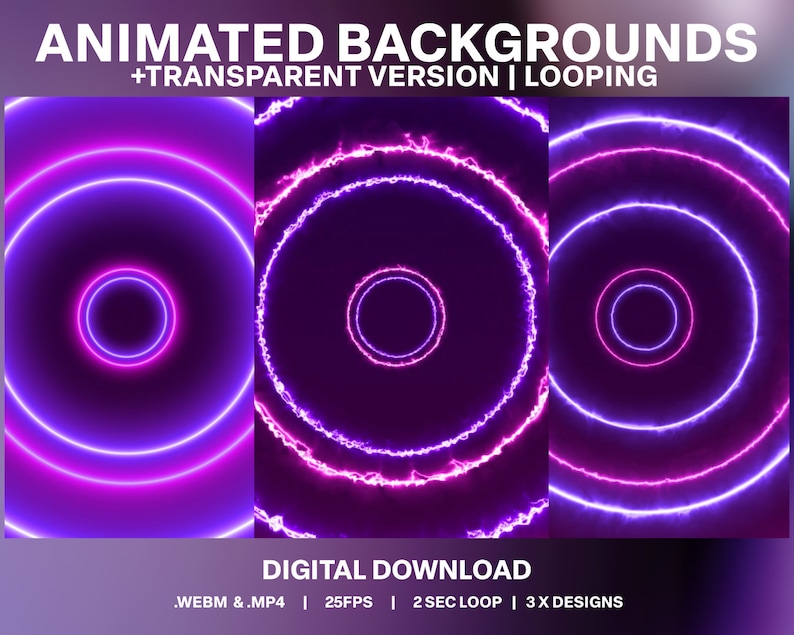 Neon Tunnel Animated Background Loop 6 Pack | Twitch DJ Stream Lighting ...