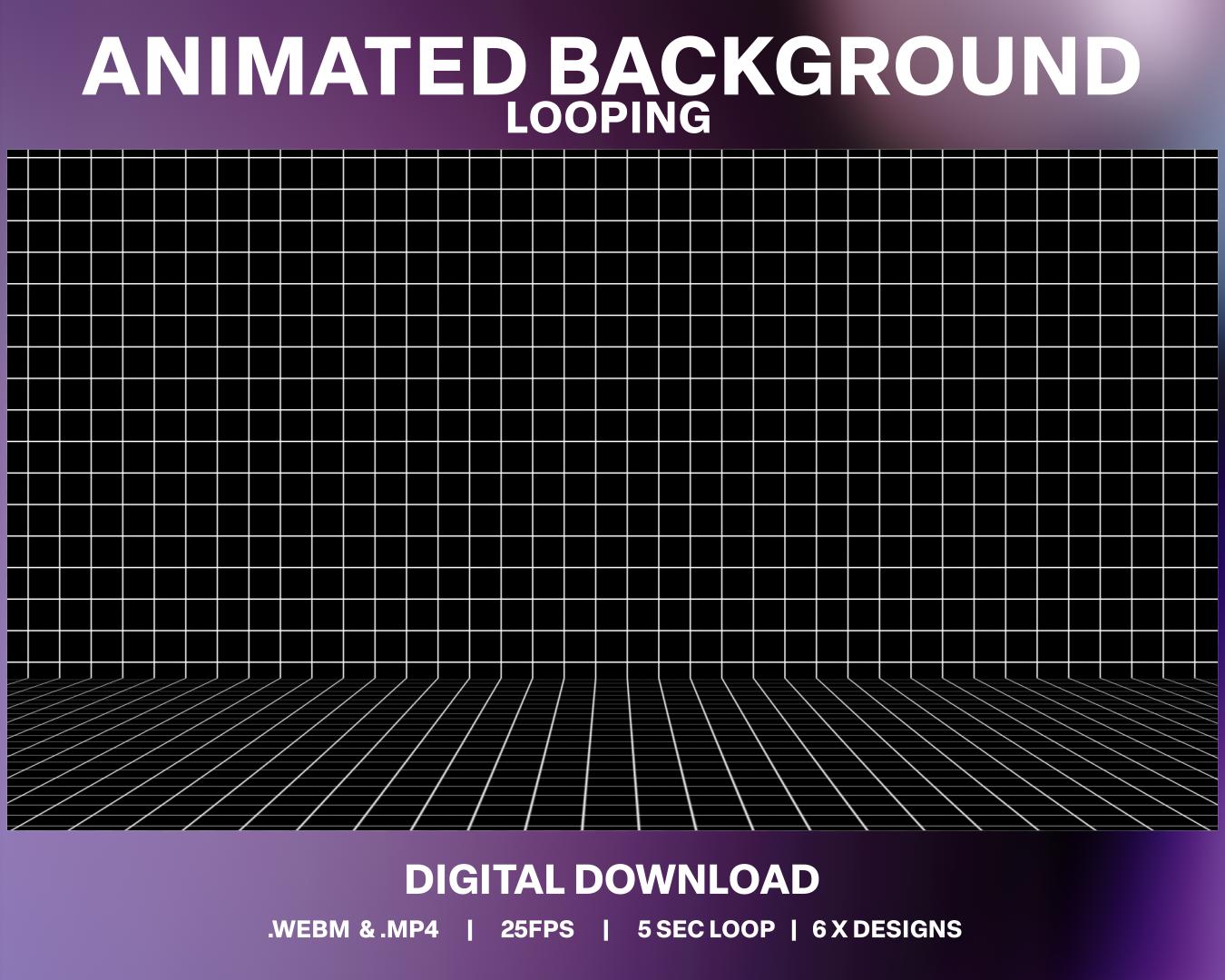 Animated Grid Background Loop: Retrowave Stream Overlay (digital ...