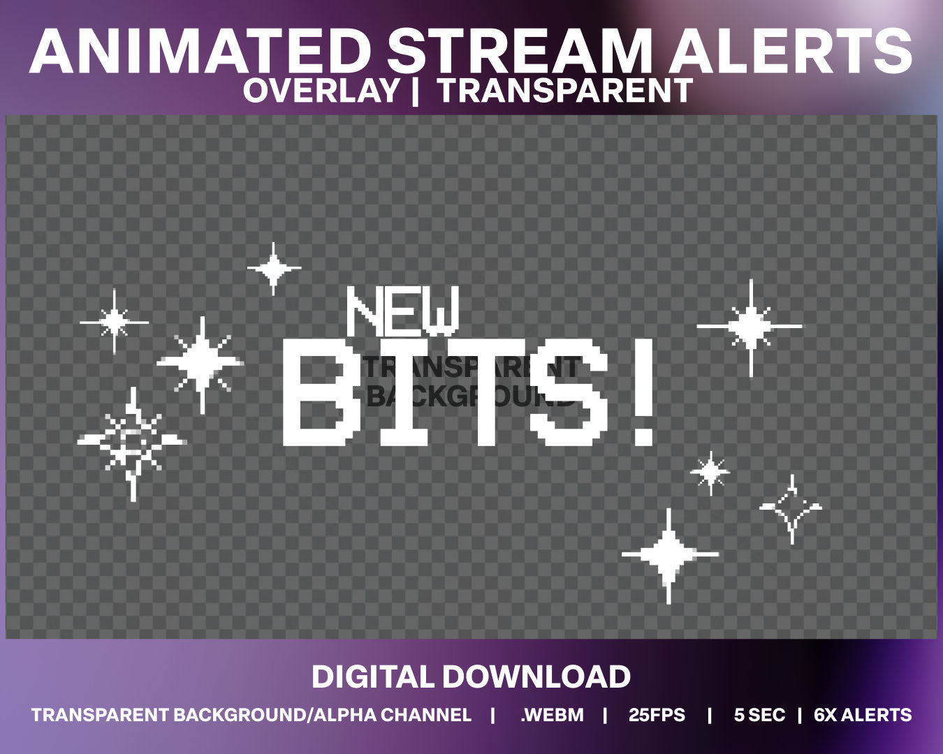 8bit Pixel Stream Animated Alerts Twitch Bits Stream Cheers Overlay ...