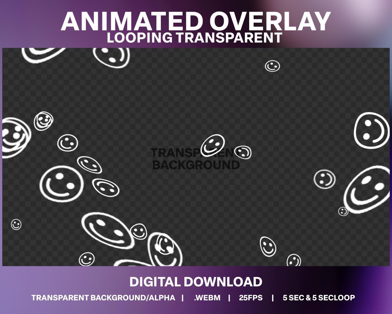Animated Bouncing Smiley Face Overlay: Trippy Twitch Stream Decor (digital Download) - Etsy