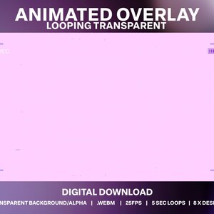 Purple Animated Recording Camera Overlay Pack | 8x Viewfinder Stream ...
