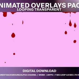 Animated Blood Drip Stream Overlays | Creepy Paint Dripping Transparent ...