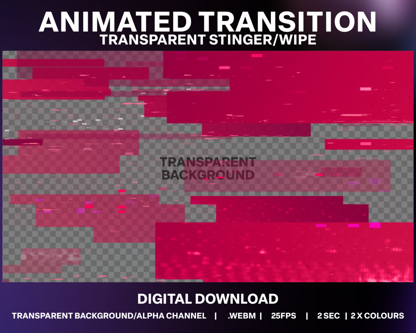 VHS Glitch Animated Transition | Cyber Film Distortion Stream Wipe ...