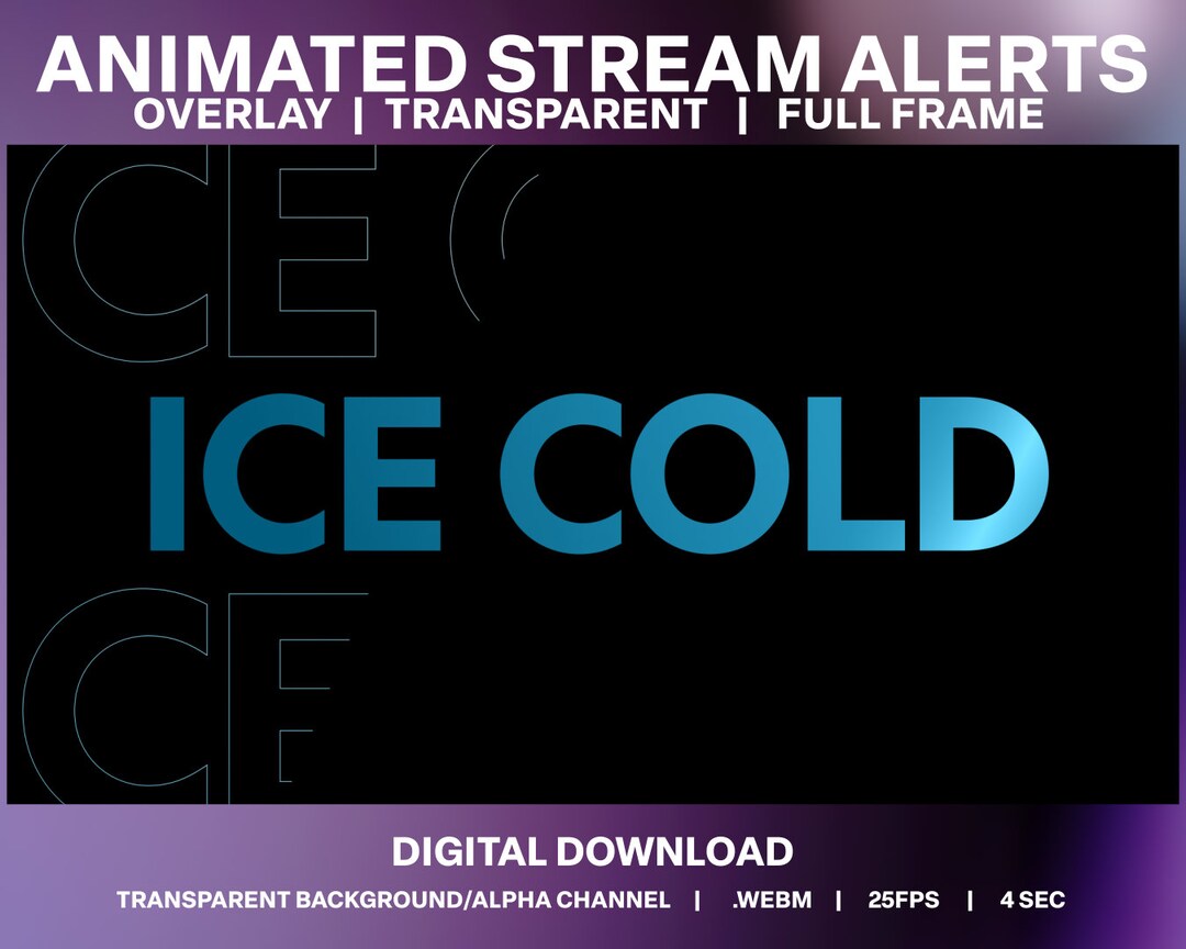 Blue Animated Text Stream Alerts | Game Alert Overlays | Full Frame ...