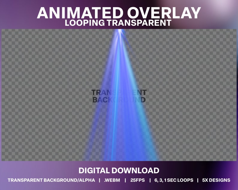 Animated Stage Spotlights Loop: Twitch DJ Stream Overlay (digital ...