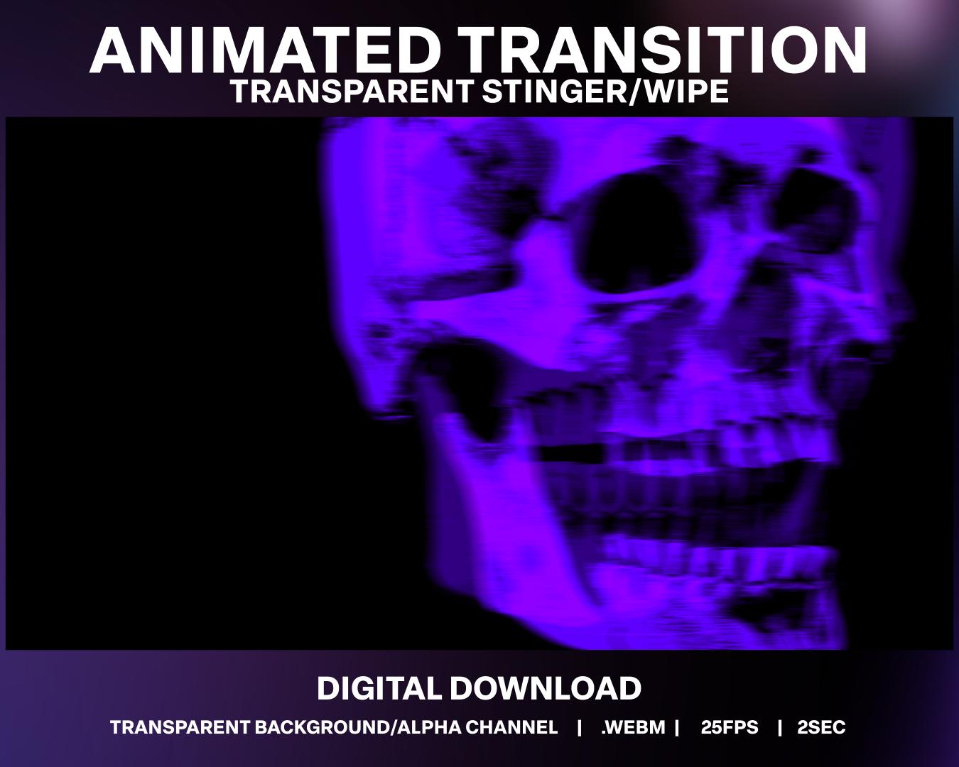 Animated Purple Skull Stream Transition: Horror Film Distortion (.webm ...