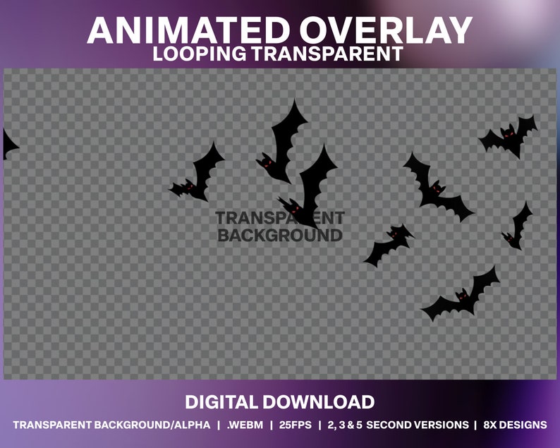 Animated Bat Swarm Stream Overlay: Halloween Twitch Decoration (digital ...