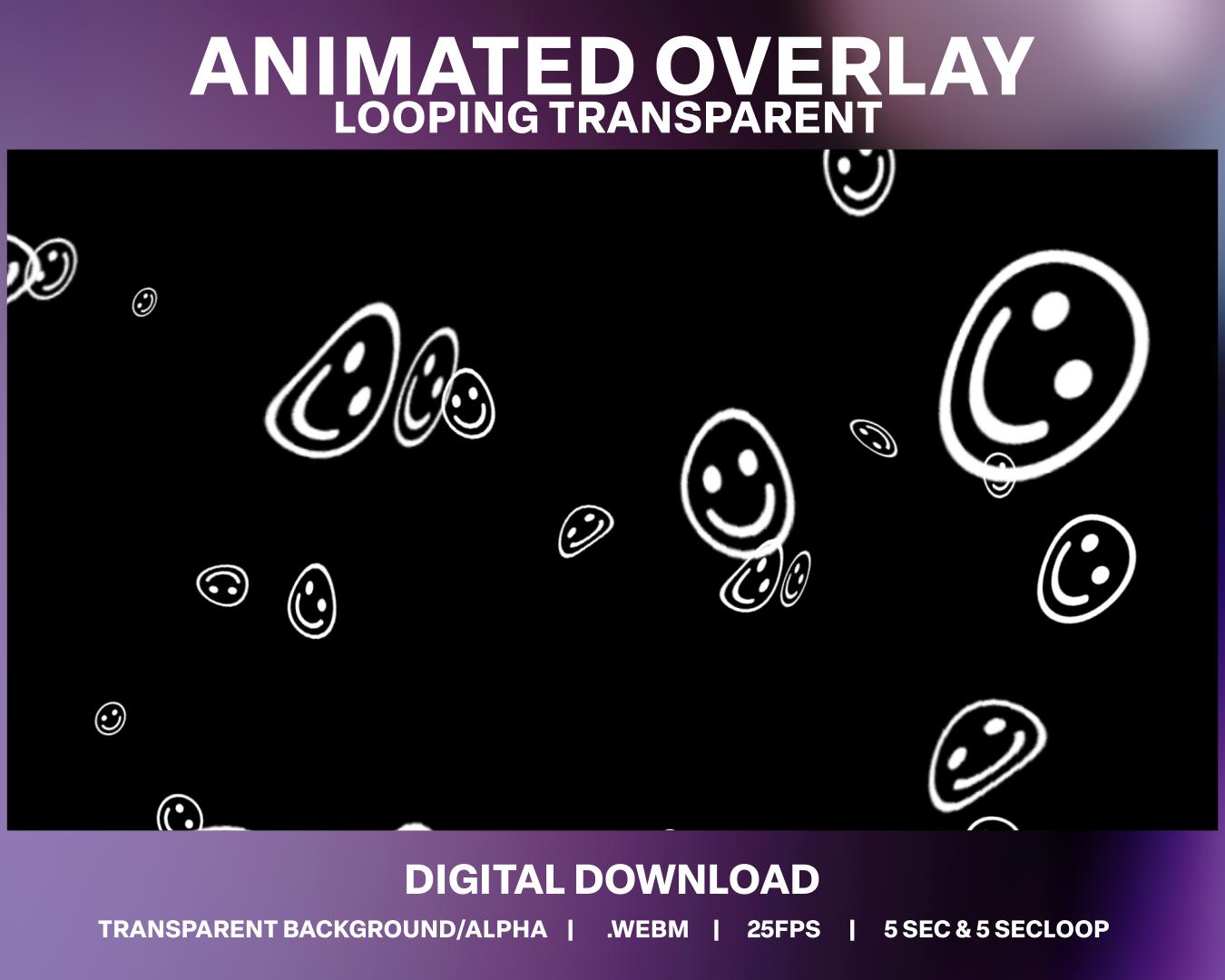 Animated Falling Smiley Face Overlay Loop | Twitch DJ Stream (digital ...