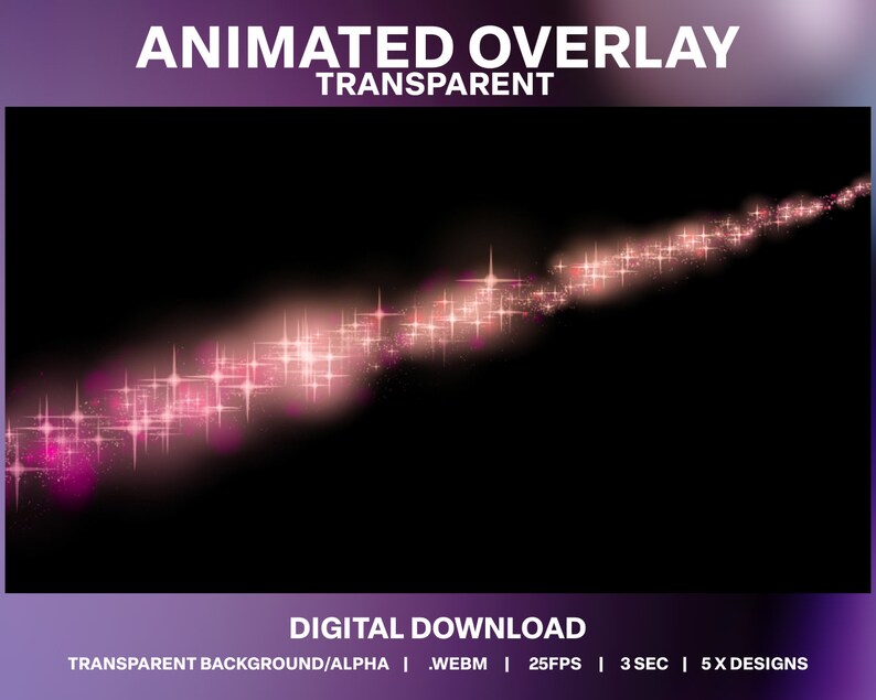Particle Trail Animated Stream Overlay | Magical Pink Stream Decoration ...