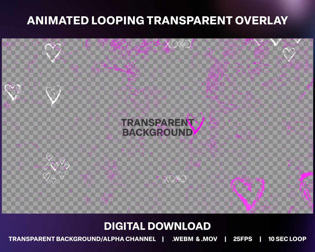 Grunge Hearts Animated Twitch Overlay Stream Decoration Love Hearts ...