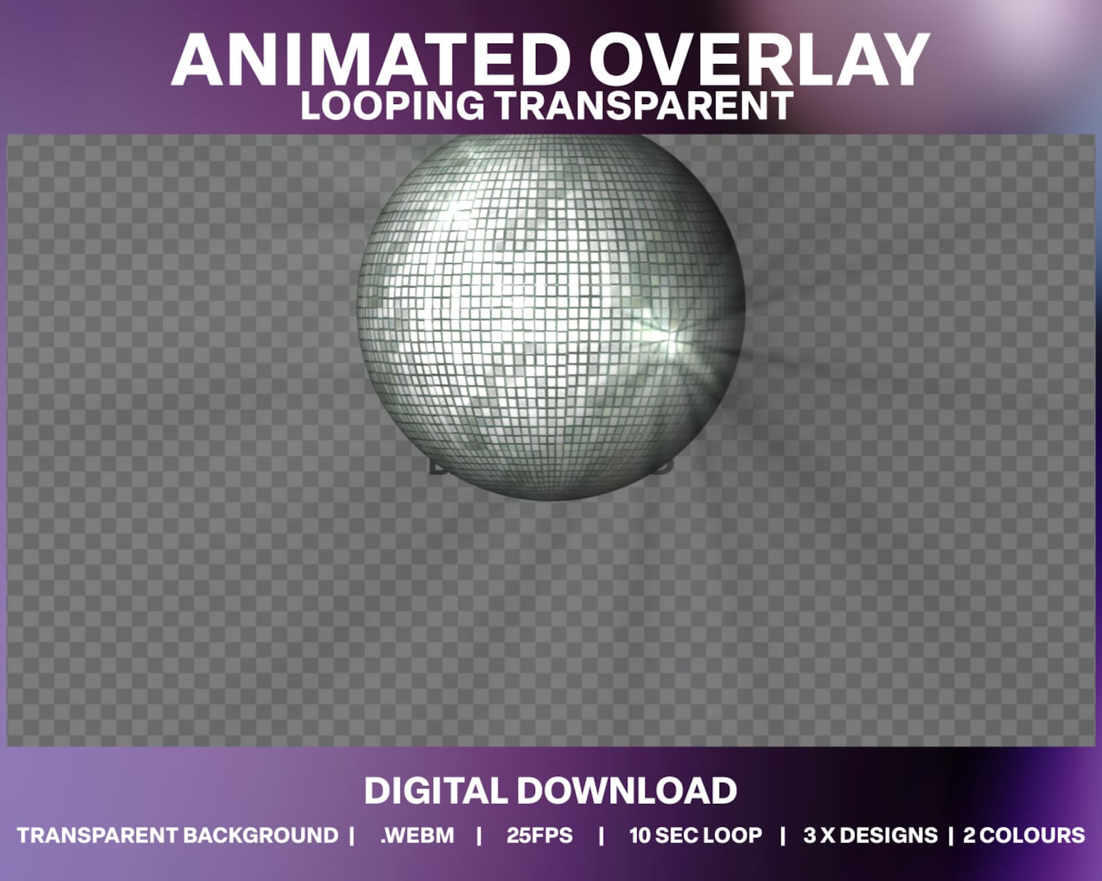Animated Disco Ball Overlay: Twitch DJ Stream Lights (digital Download ...