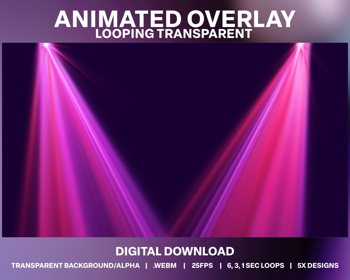Animated Stage Spotlights Loop 5 Pack | Twitch DJ Stream Party Lighting ...