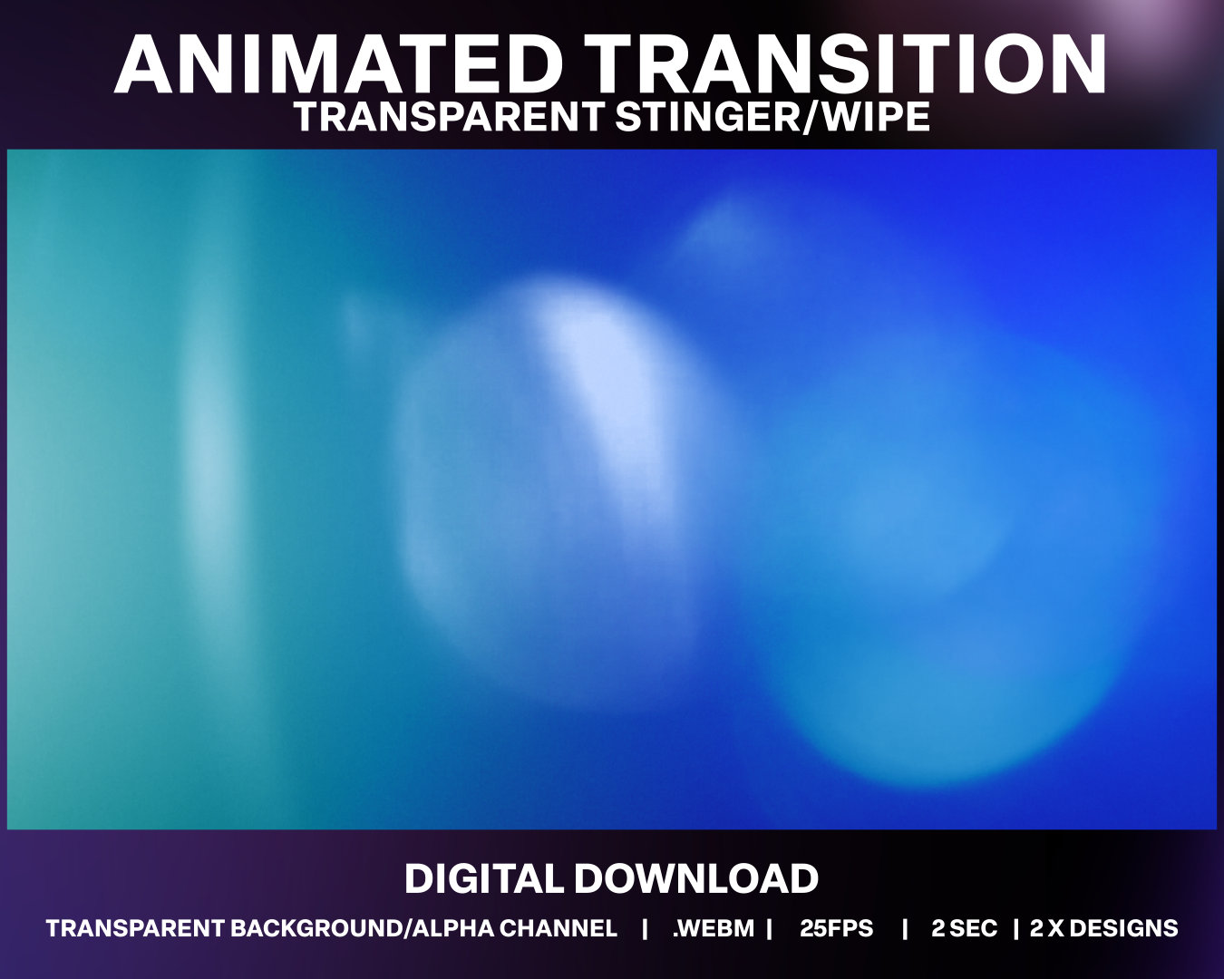 Blue Light Leaks Animated Transition: Bokeh Stream Stinger (digital ...