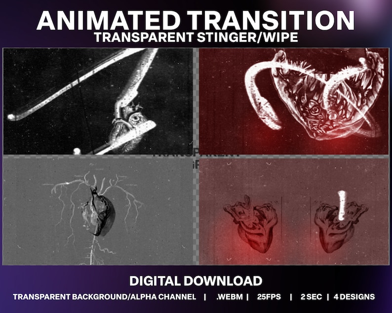 Creepy Heart Animated Stream Transition | Punk Anti Valentine Film Wipe ...