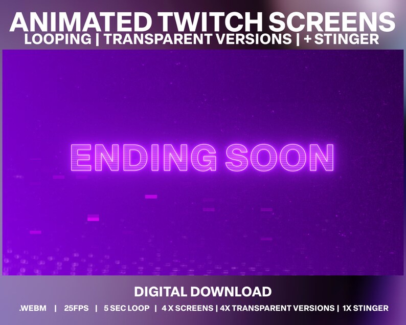 Neon Glitch Animated Twitch Stream Screens: Cyber Punk Overlay (digital Download) - Etsy