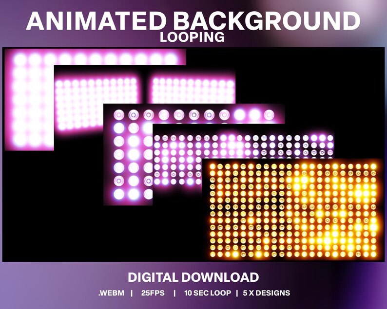 5x Animated Flashing LIGHTS Background Loops | Light Wall Stream ...