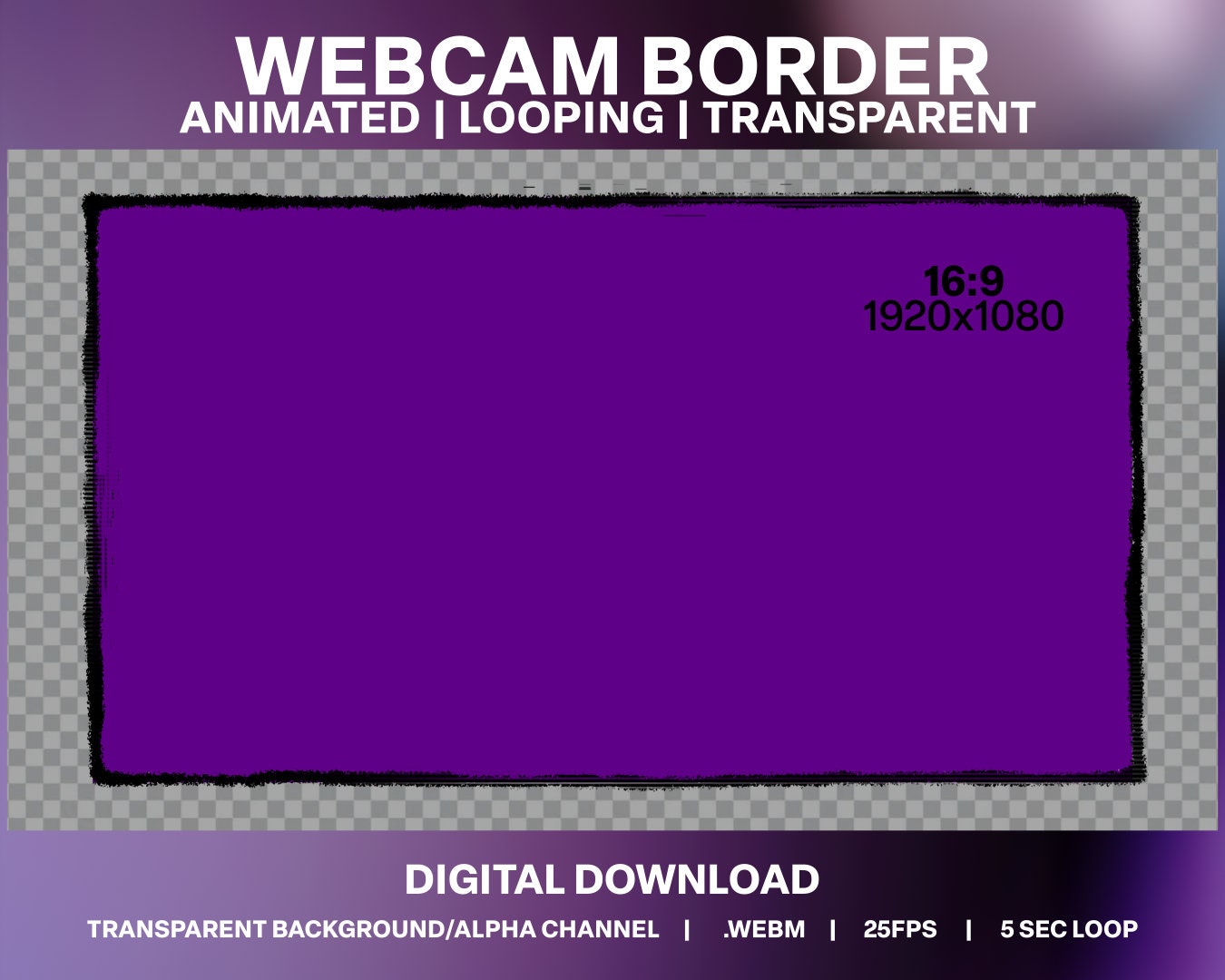 Dark Grunge Animated Webcam Border Live Stream Black Frame Creepy ...