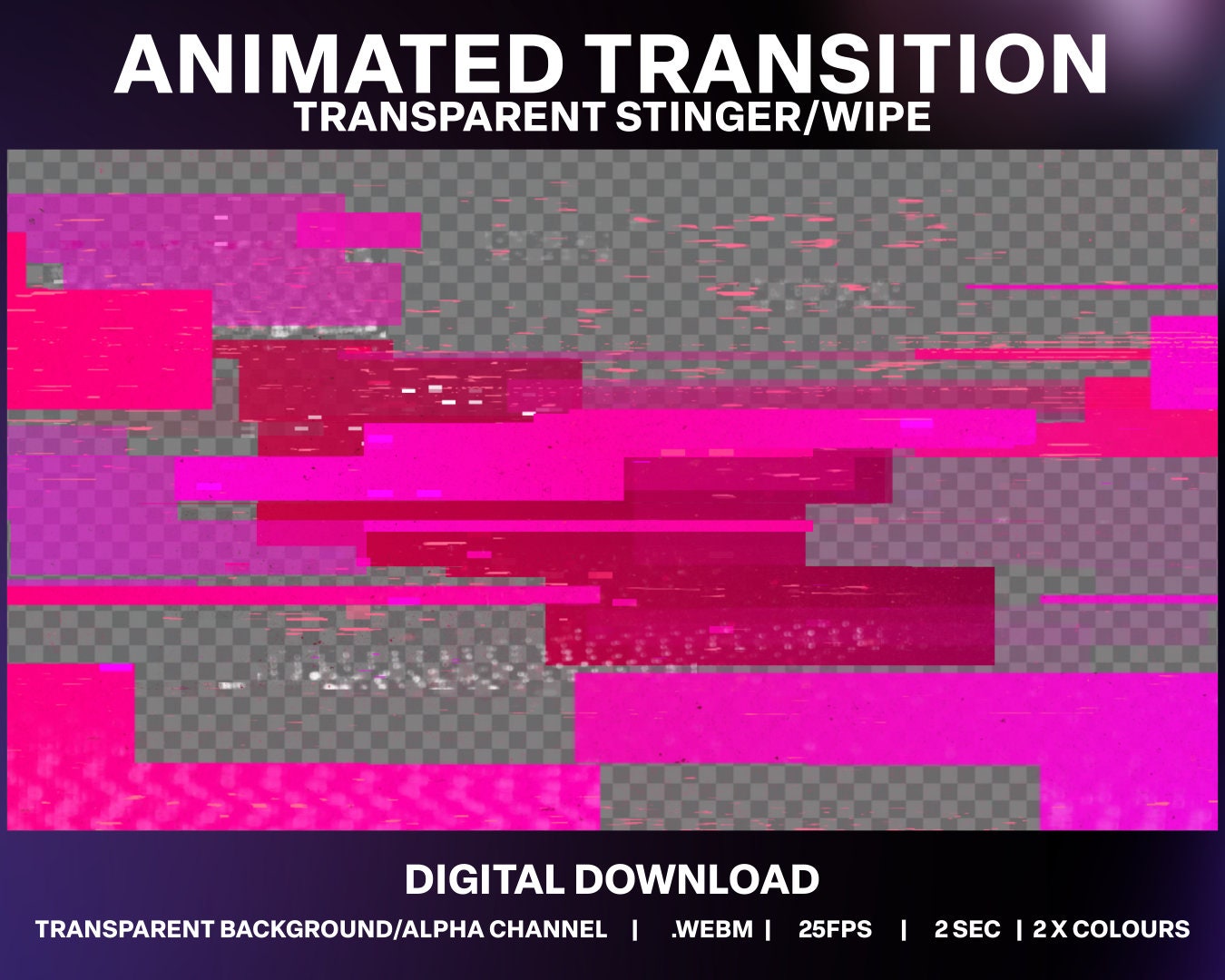 VHS Glitch Animated Transition | Cyber Film Distortion Stream Wipe ...