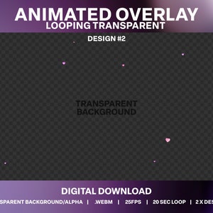 Love Hearts Animated Stream Decoration | Valentines Pink Looping ...