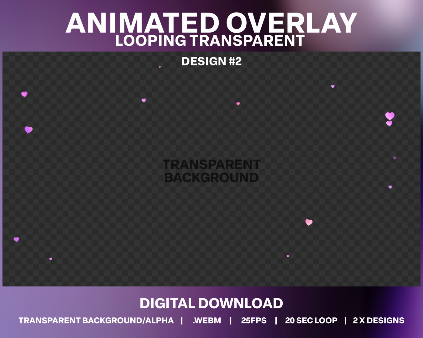 Love Hearts Animated Stream Decoration | Valentines Pink Looping ...