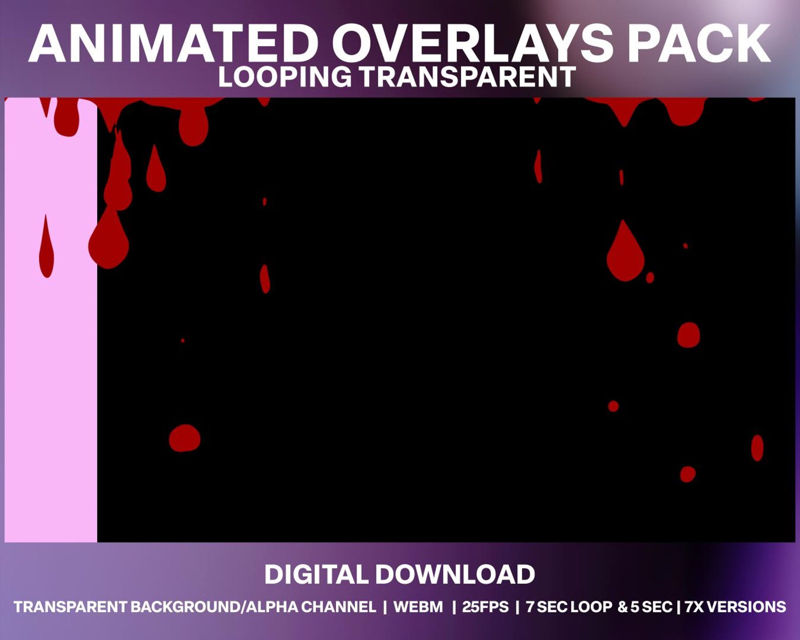 Animated Blood Drip Stream Overlays | Creepy Paint Dripping Alerts ...