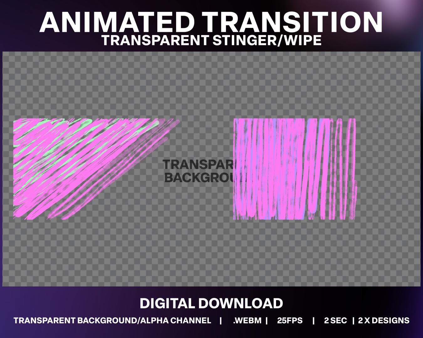 Animated Paint Stroke Transition | Hand Painted Transparent Live Stream ...