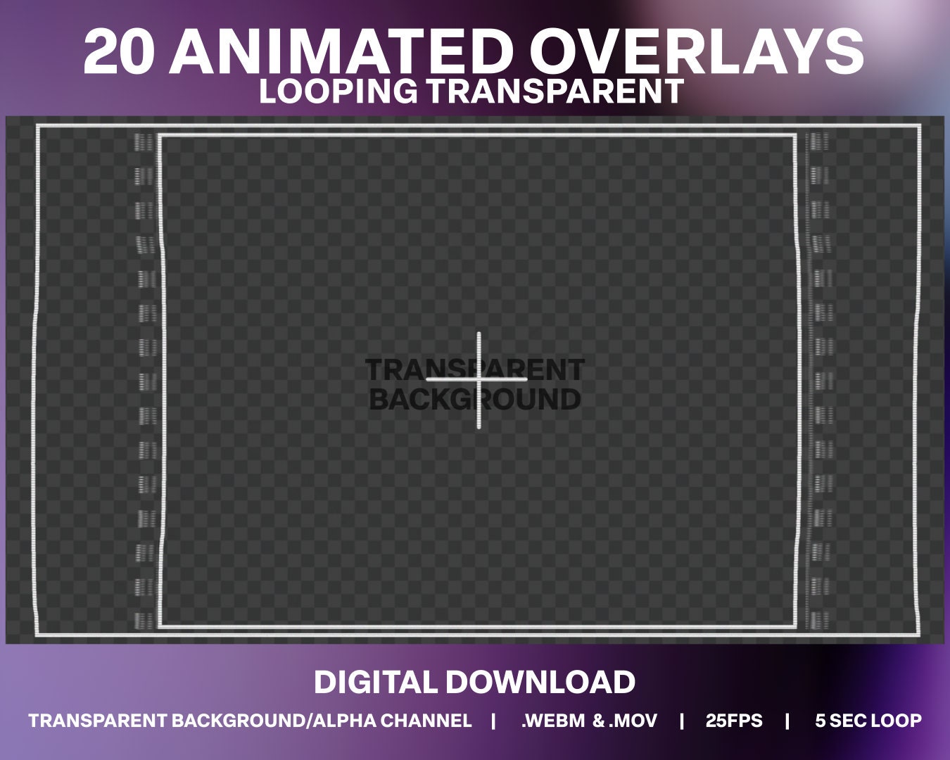 Animated Webcam Border Overlay: Vintage Camera Stream Decoration ...