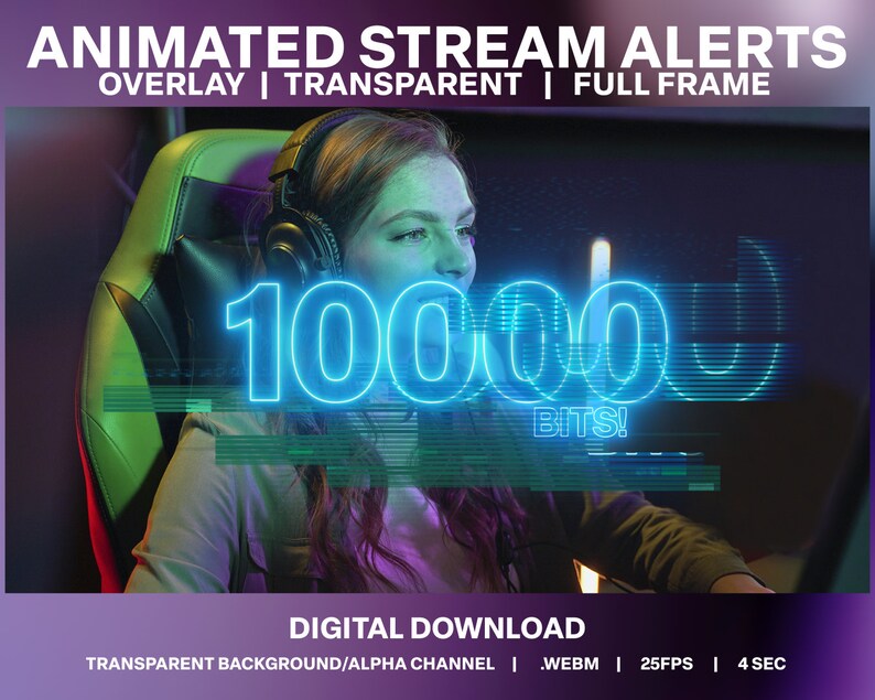 Blue Neon Glitch Bomb Bits Animated Twitch Alert (digital Download) - Etsy