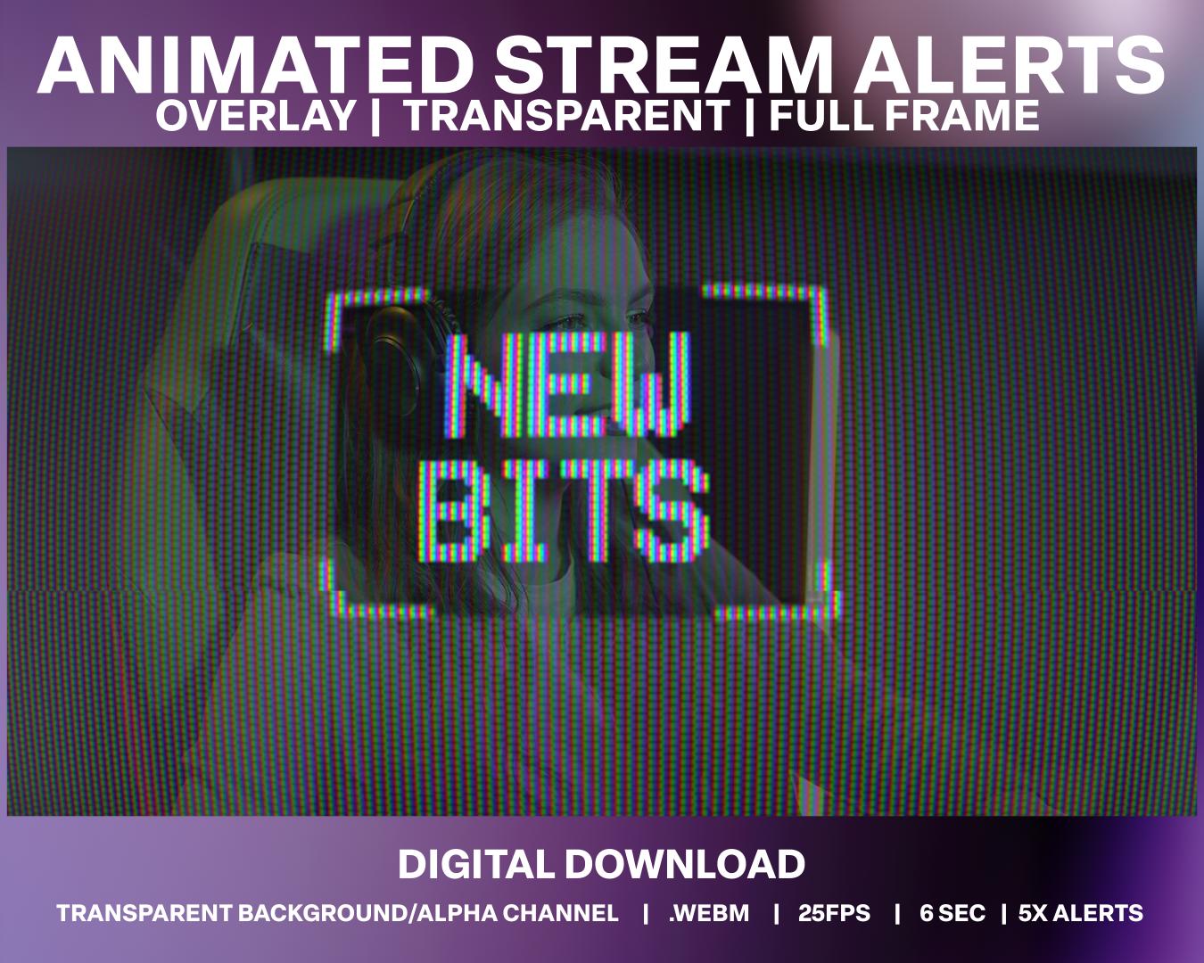 Glitchy CRT Stream Alerts: Retro VHS Twitch Overlays (digital Download ...