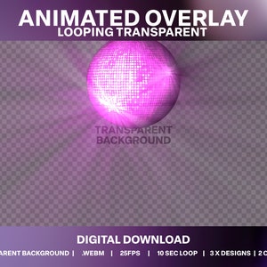 Disco Ball Animated Overlay Loops | Twitch DJ Stream Lights | Mirror ...