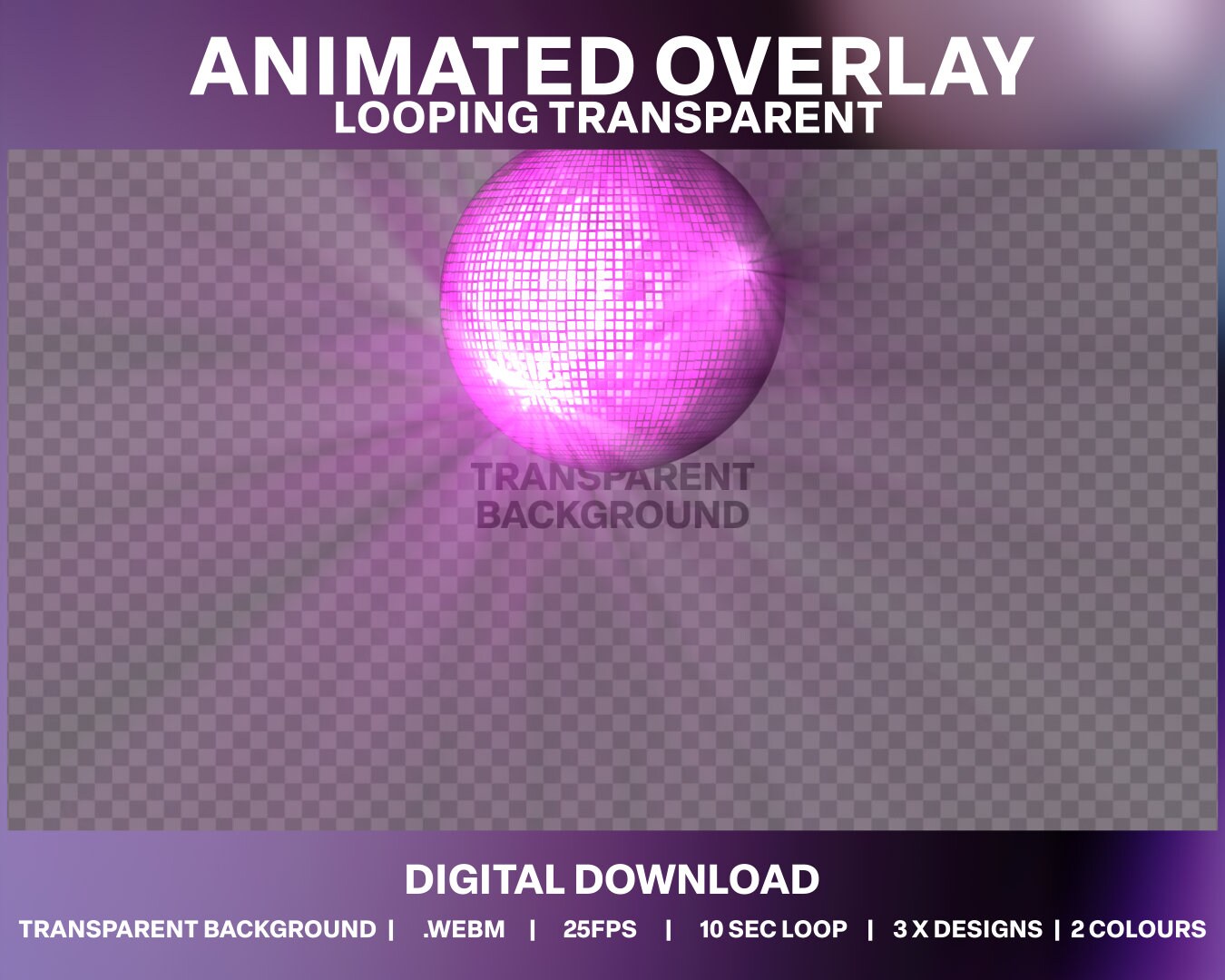 Animated Disco Ball Overlay: Twitch DJ Stream Lights (digital Download ...