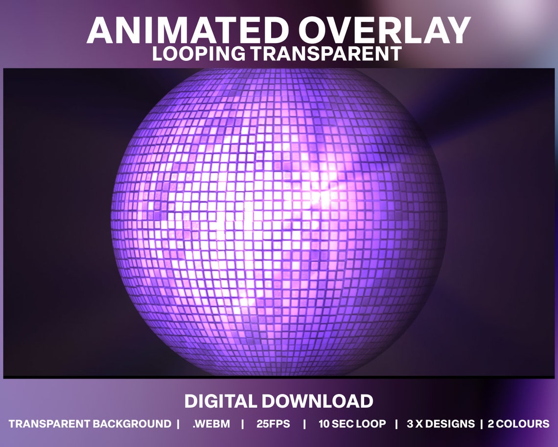 Disco Ball Animated Overlay Loops Twitch DJ Stream Lights Mirror Ball ...