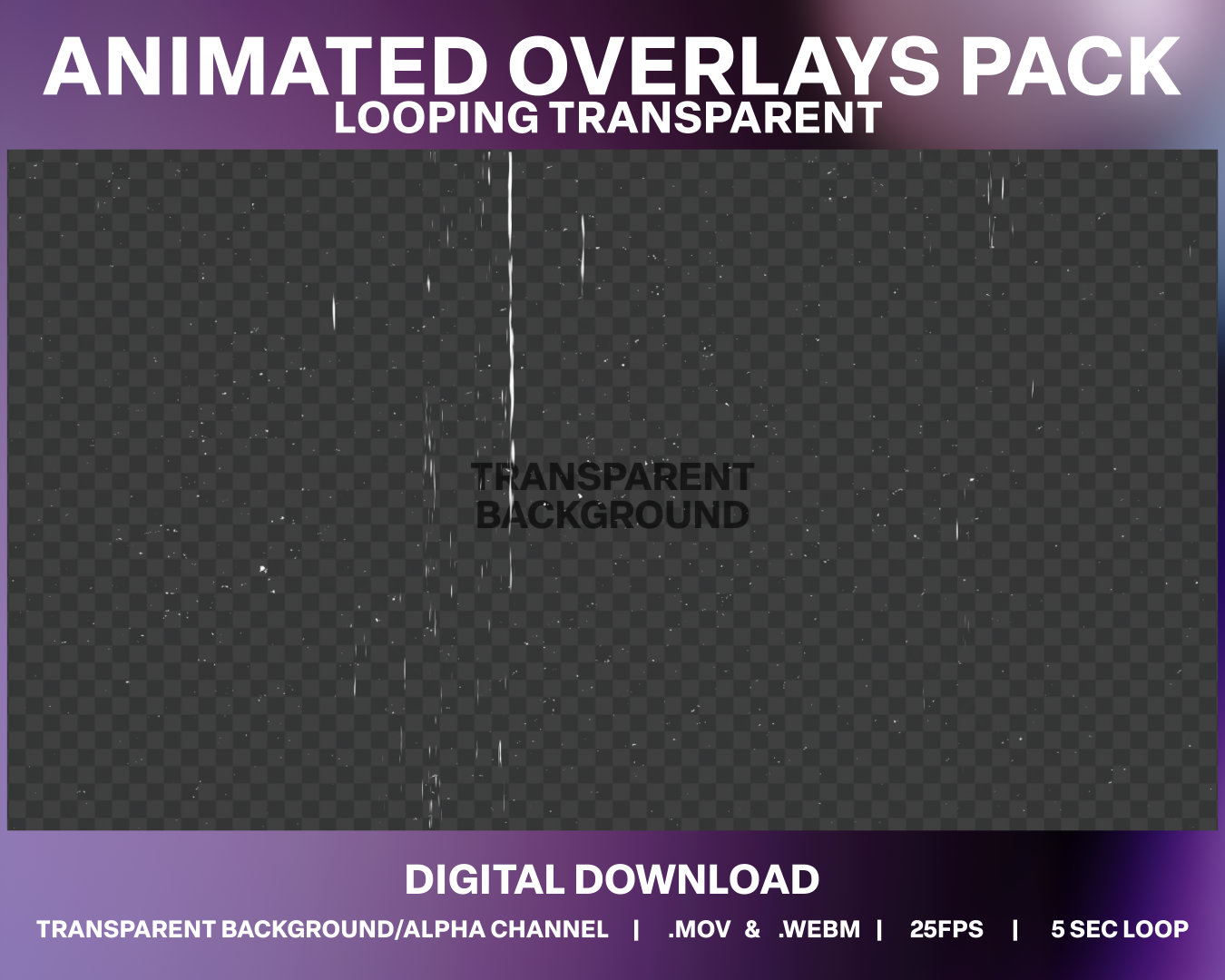 Old Film Grain Transparent Animated Overlay 6 Pack TV Noise Stream ...