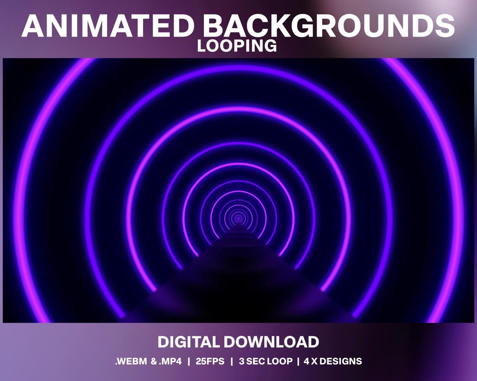 4x Animated Neon Loops | DJ Streamer Backgrounds | Streaming Virtual ...