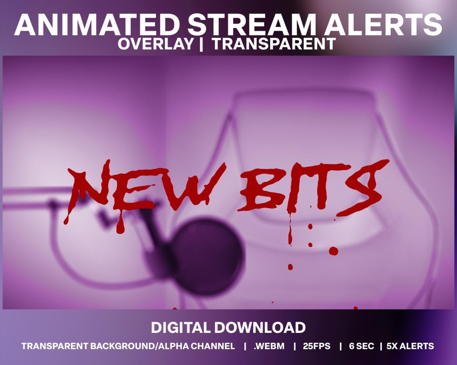 Animated Blood Dripping Stream Alerts | Horror Red New Subscriber Bits ...
