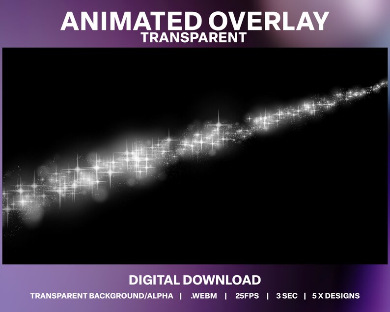 Animated Magical Particle Stream Overlay: Transparent Sparkle Lights ...