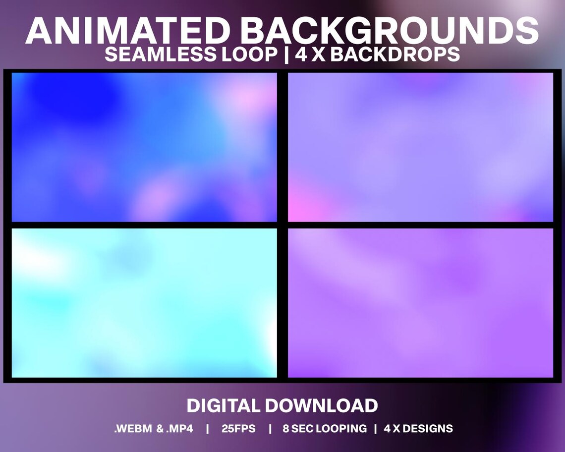 Animated Gradient Backgrounds Pack | MP4 | Webm | Looping Colour ...